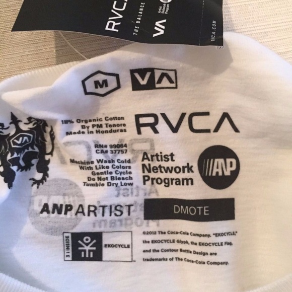 RVCA | Shirts | Rvca Artist Network Tee Dmote Shirt Size Medium | Poshmark